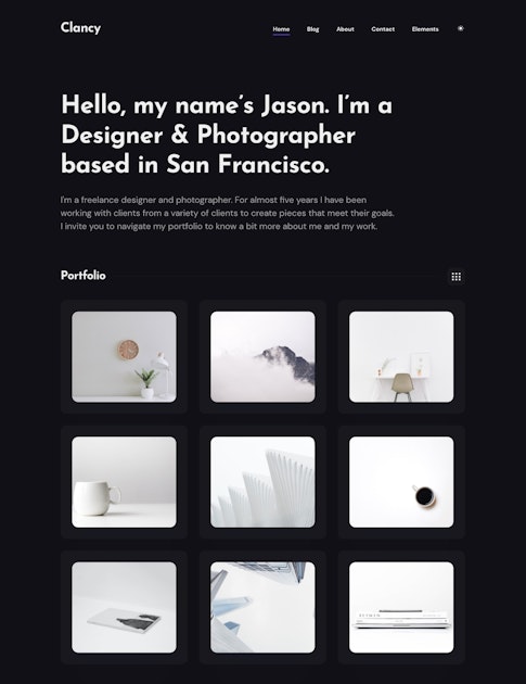 Clancy – Elegant portfolio theme for Jekyll – Jekyll Themes