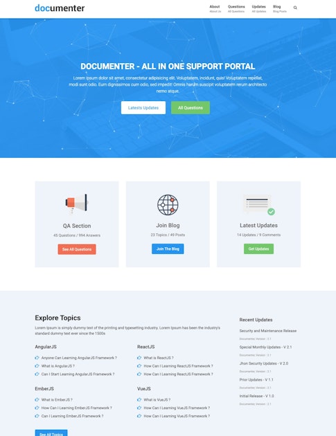 Documenter – Support, knowledgebase + documentation theme – Jekyll Themes