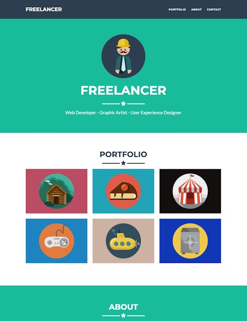 Freelancer Flat Design Landing Page Portfolio Jekyll Themes