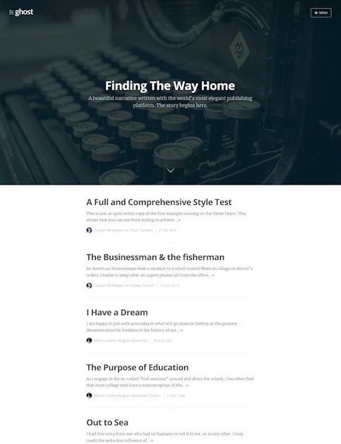 Jasper – Jekyll port of Ghost's default theme – Jekyll Themes