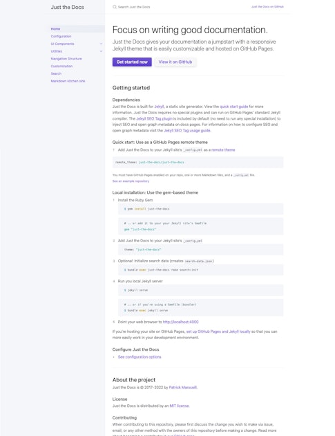 Just The Docs – Responsive documentation Jekyll theme – Jekyll Themes