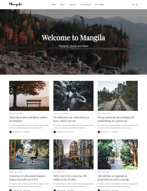 Mangila – Minimalistic, elegant blog theme – Jekyll Themes