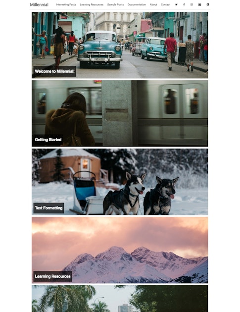 Millennial – Minimalist Jekyll theme – Jekyll Themes