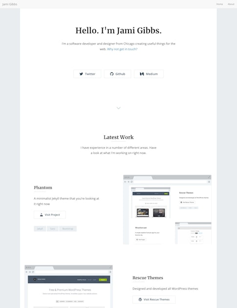 Phantom – Minimalist, responsive portfolio theme – Jekyll Themes