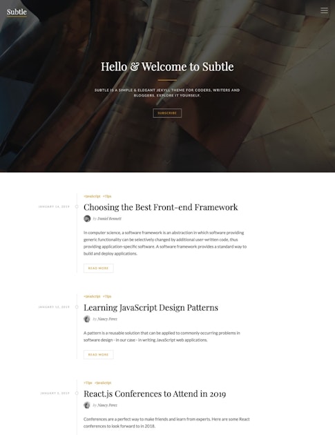 New content-focused Jekyll blog theme – Jekyll Themes